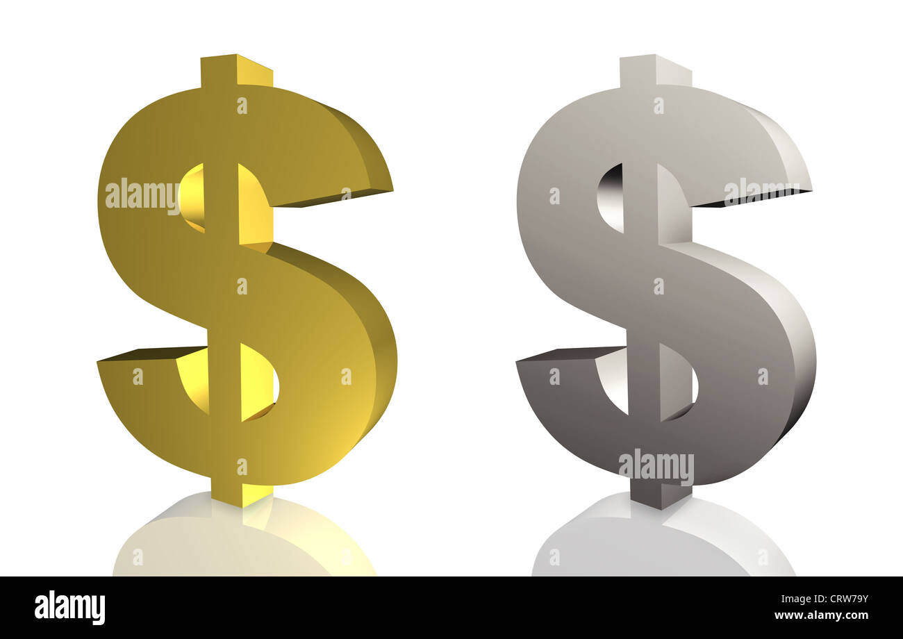 Dollar Sign in Silver Stock Photo - Alamy