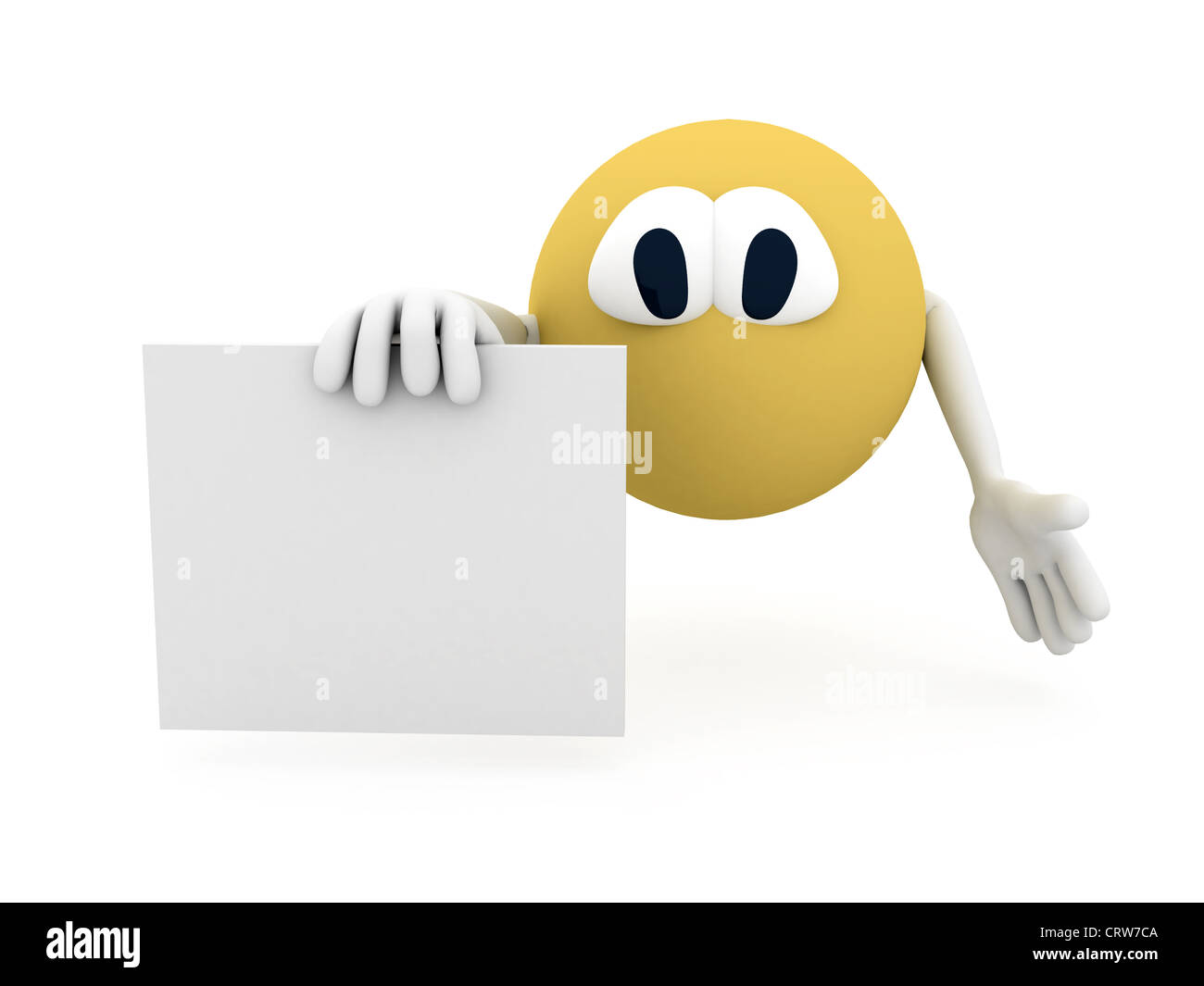 Pipo. Cartoon character with blank poster over white Stock Photo - Alamy