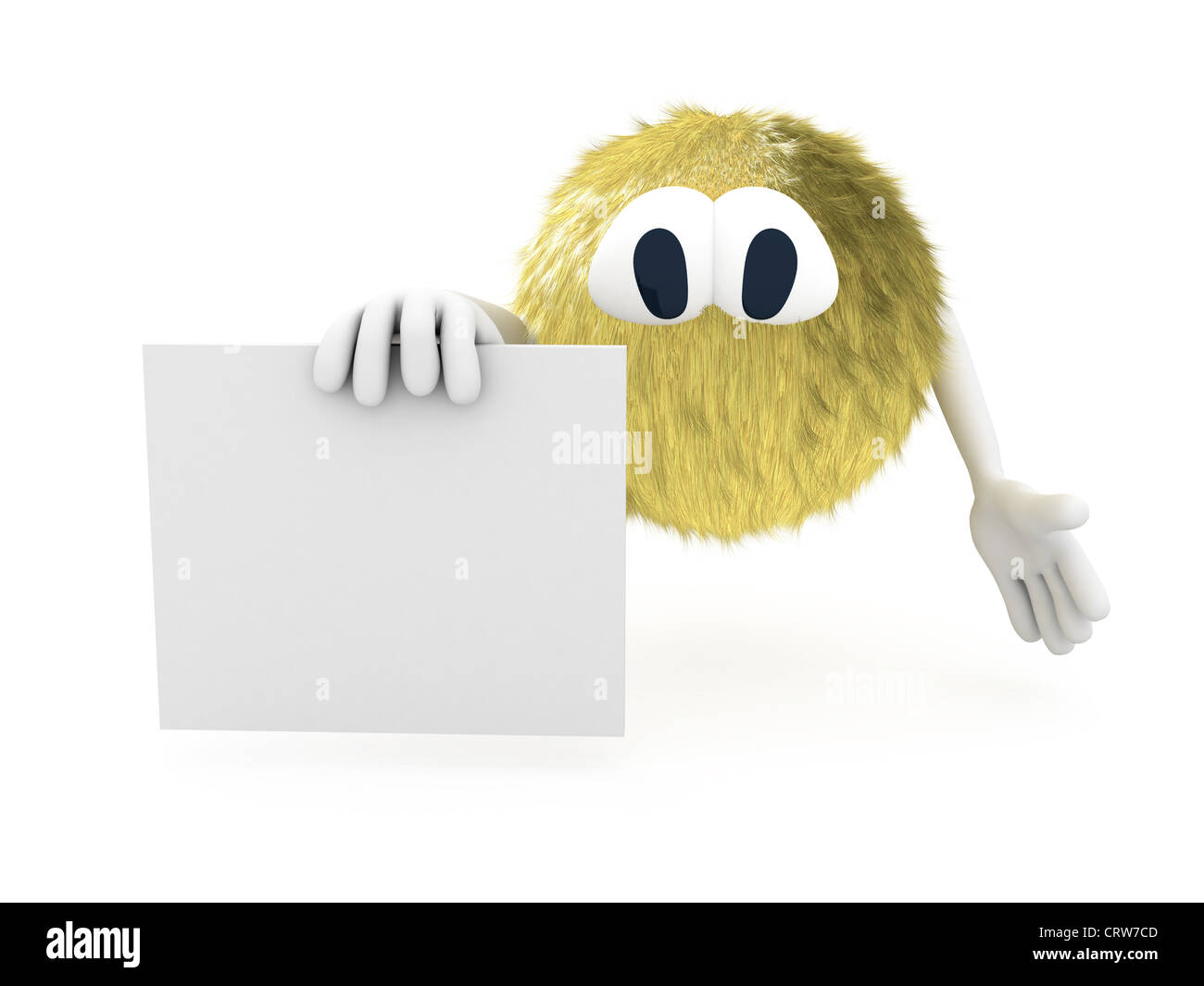 Pipo. Cartoon character with blank poster over white Stock Photo - Alamy
