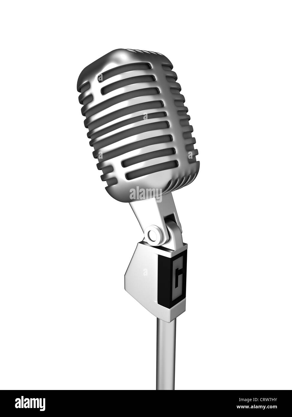 Retro metal microphone over white. 3d render Stock Photo - Alamy