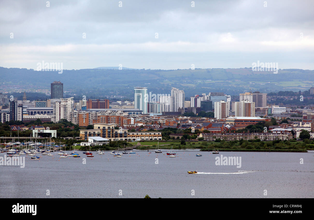 Cardiff Bay as seen from Penarth, south Wales Stock Photo - Alamy