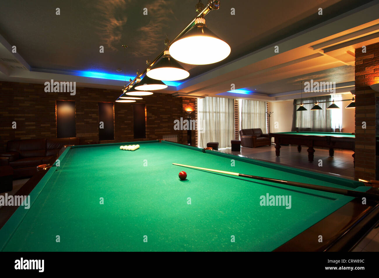 billiard table in a night club Stock Photo - Alamy
