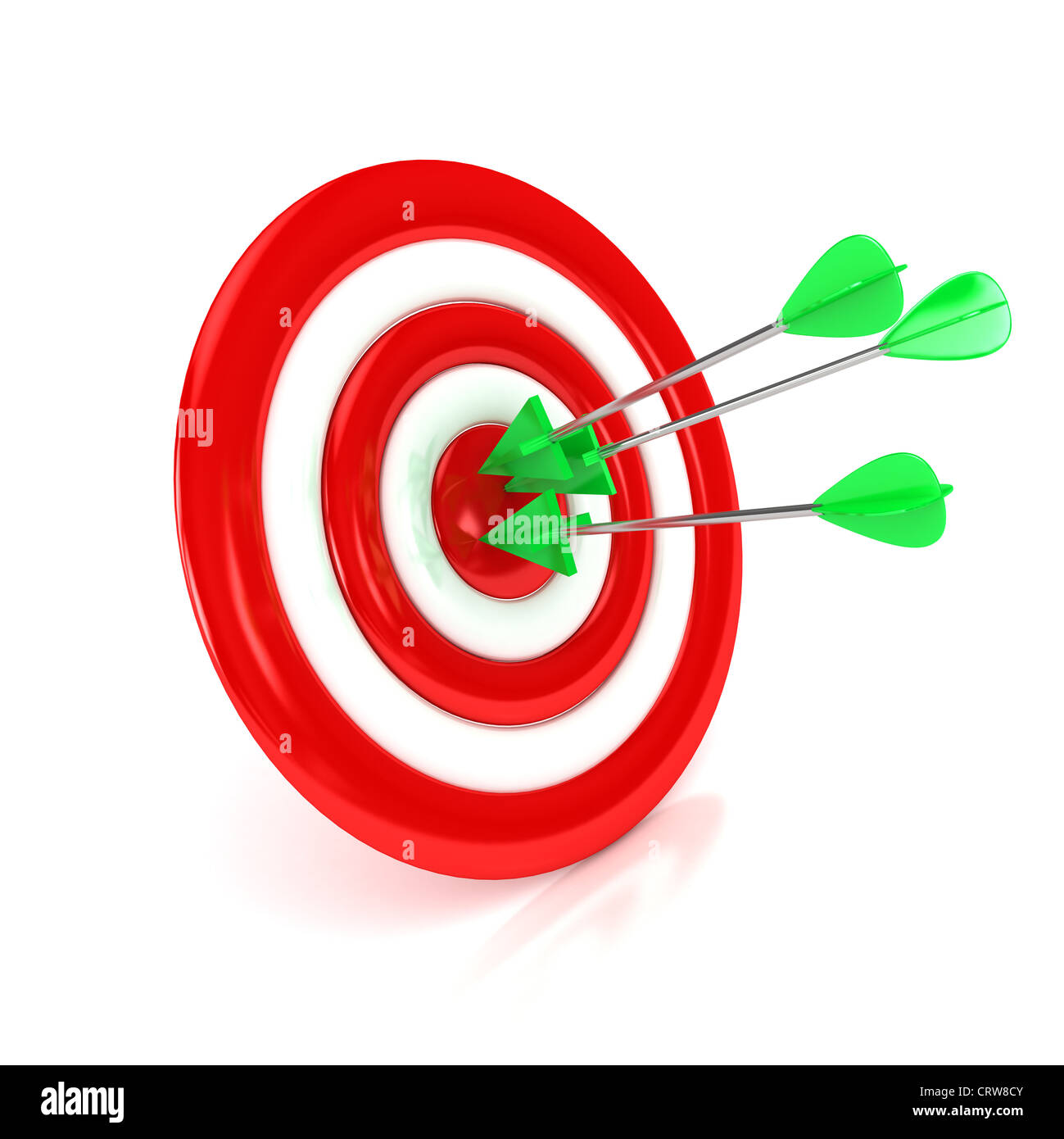 3d target with arrows over white background. Computer generated image ...