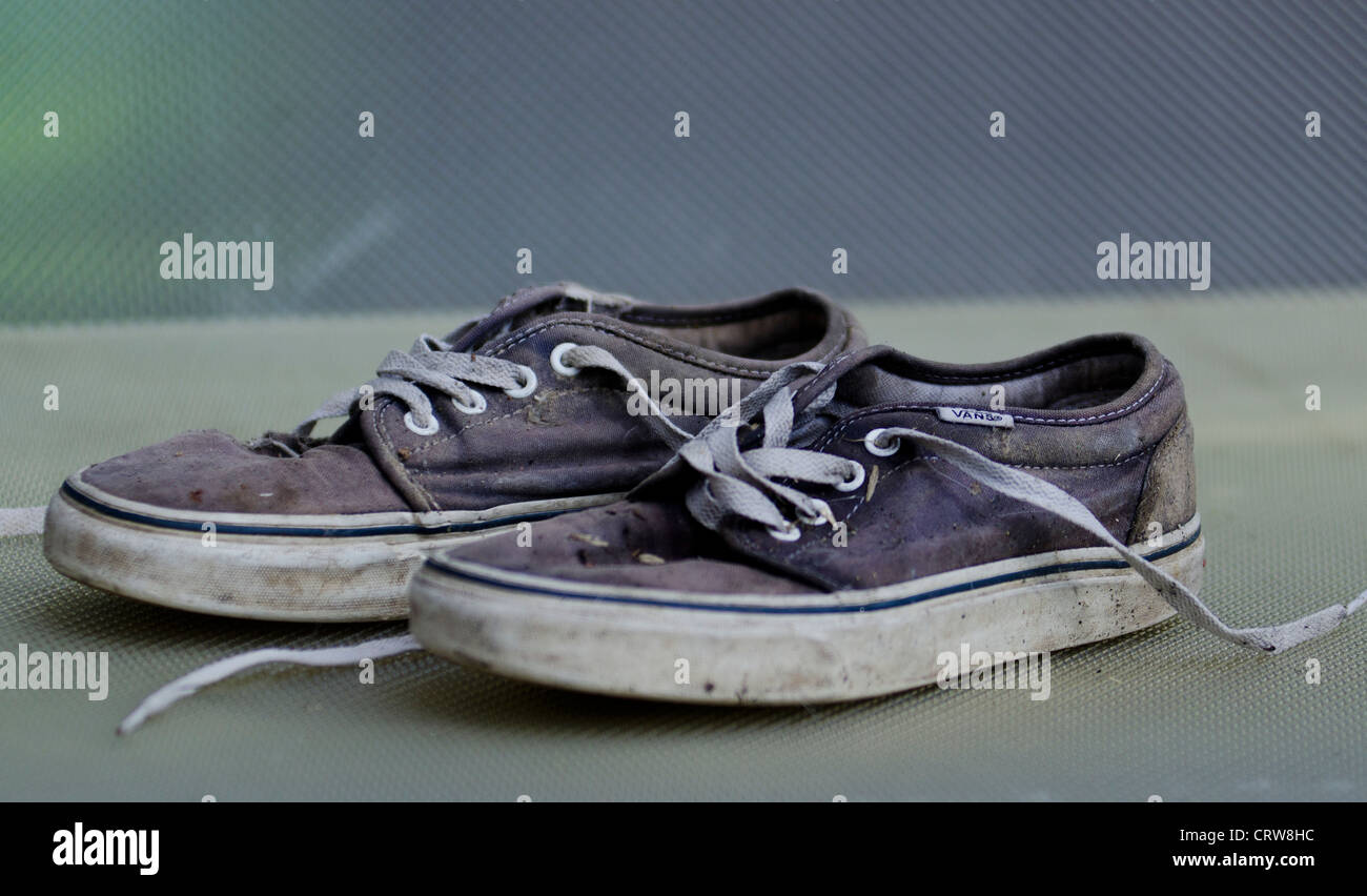 Worn Pair of Vans Trainers Stock Photo - Alamy