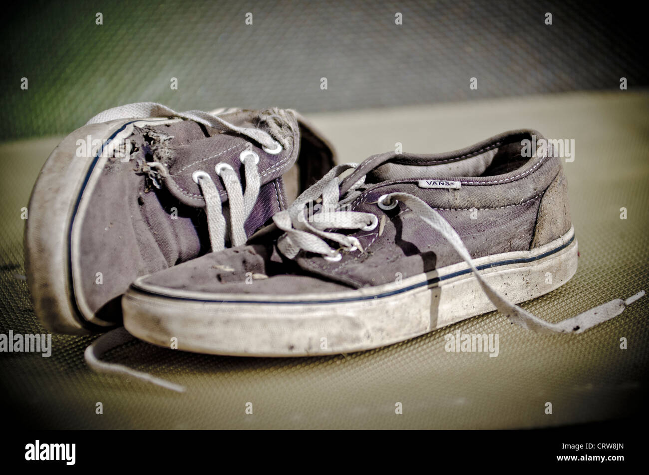 Worn Pair of Vans Trainers Stock Photo - Alamy