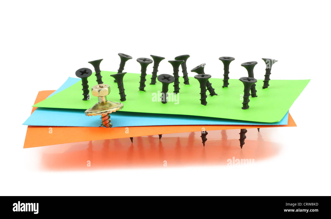 Blue steel screws Cut Out Stock Images & Pictures - Alamy