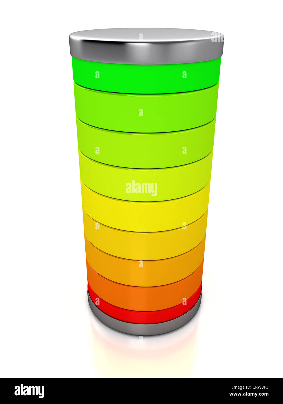 Energy chart over white background. Computer generated image Stock ...