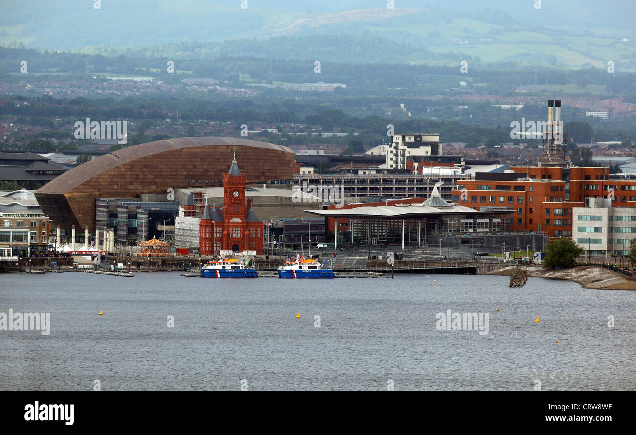 Wales Millennium Centre, the Senedd Welsh Assembly in Cardiff Bay as ...