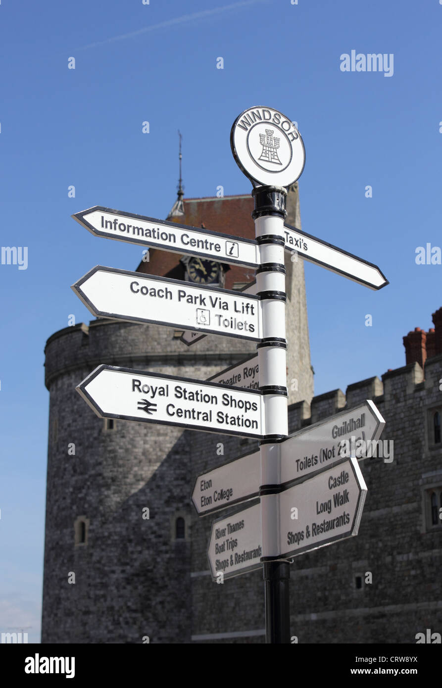 Sign post at windsor castle Stock Photo - Alamy
