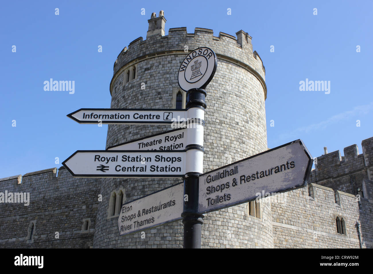 Sign post at windsor castle Stock Photo - Alamy