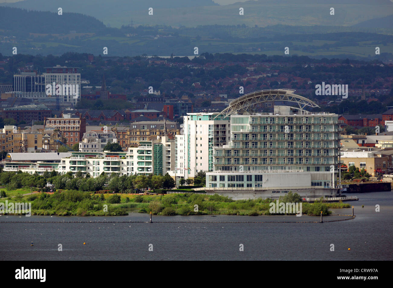 St David's Hotel in Cardiff Bay as seen from Penarth, south Wales Stock ...