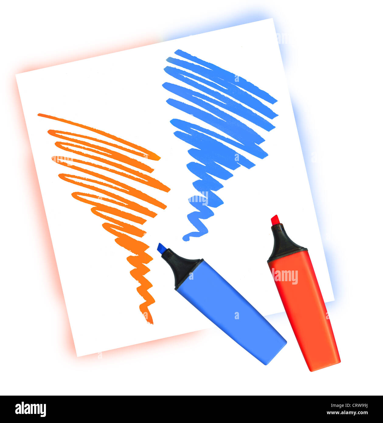 Two coloured markers Stock Photo - Alamy