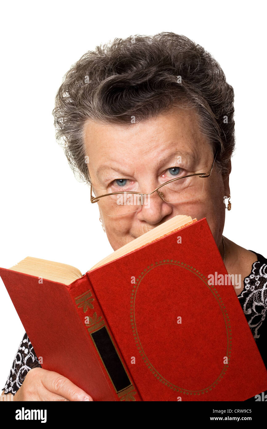woman with the red book Stock Photo - Alamy