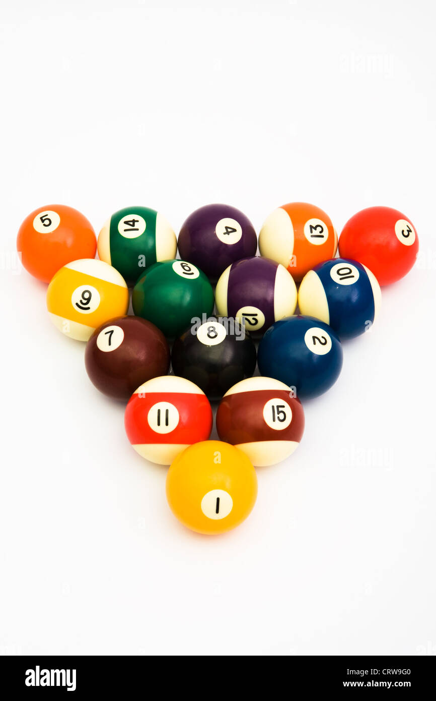 Billiard balls in pool table Cut Out Stock Images & Pictures - Alamy