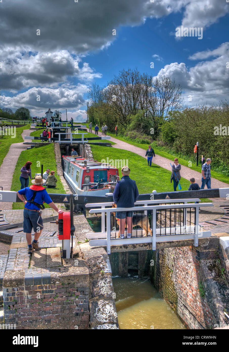 HDR of Foxton Locks, located on the Leicester line of the Grand Union ...