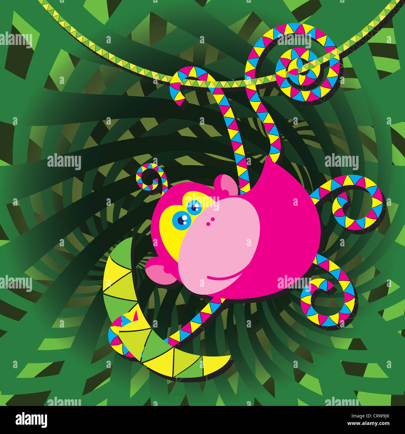 Monkey cartoon hanging hi-res stock photography and images - Alamy