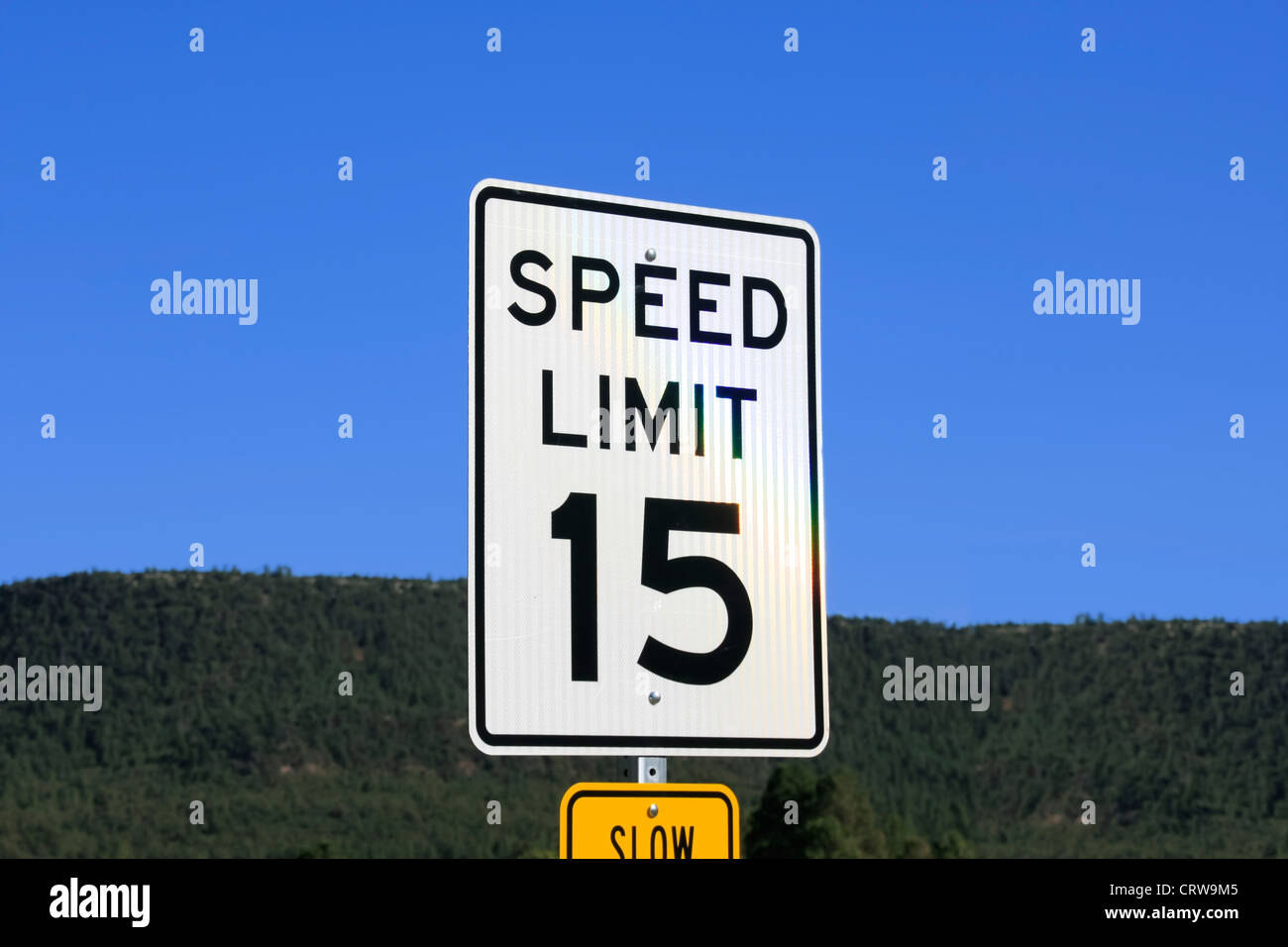 Sign Speed Limit 15 Stock Photo - Alamy