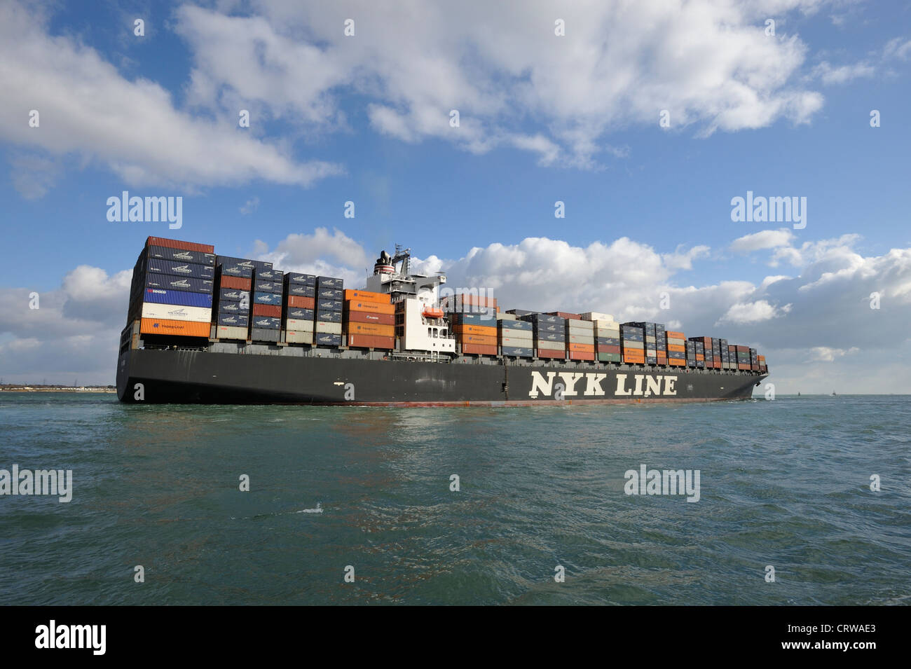 NYK Line Container ship on the Solent near Southampton UK Stock Photo ...