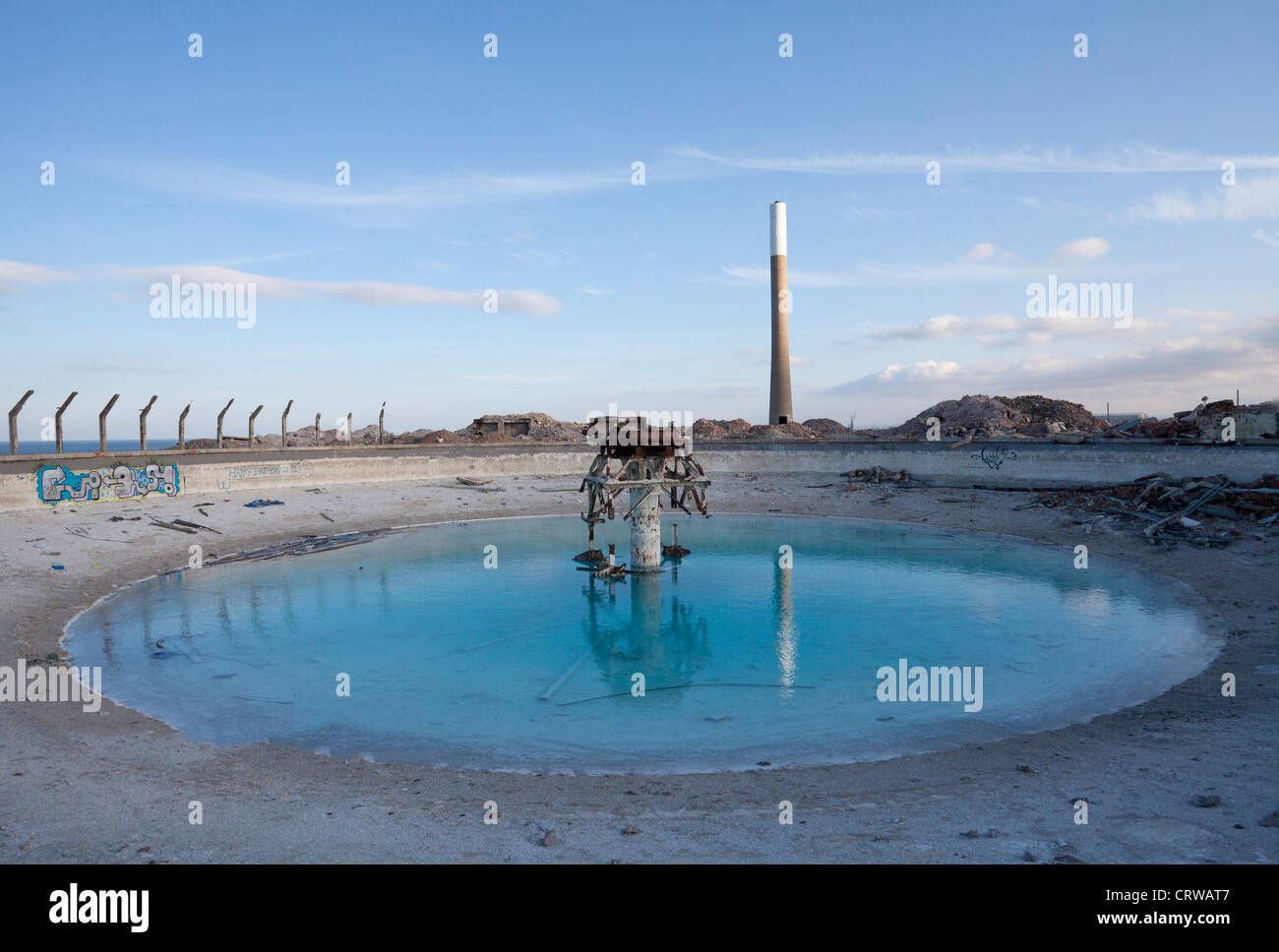 The recently demolished Steetley magnesite works north of Hartlepool ...