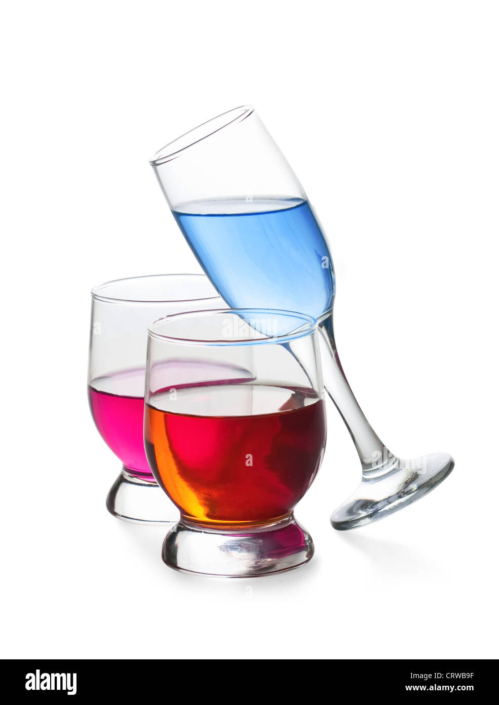 three glasses with drinks Stock Photo - Alamy