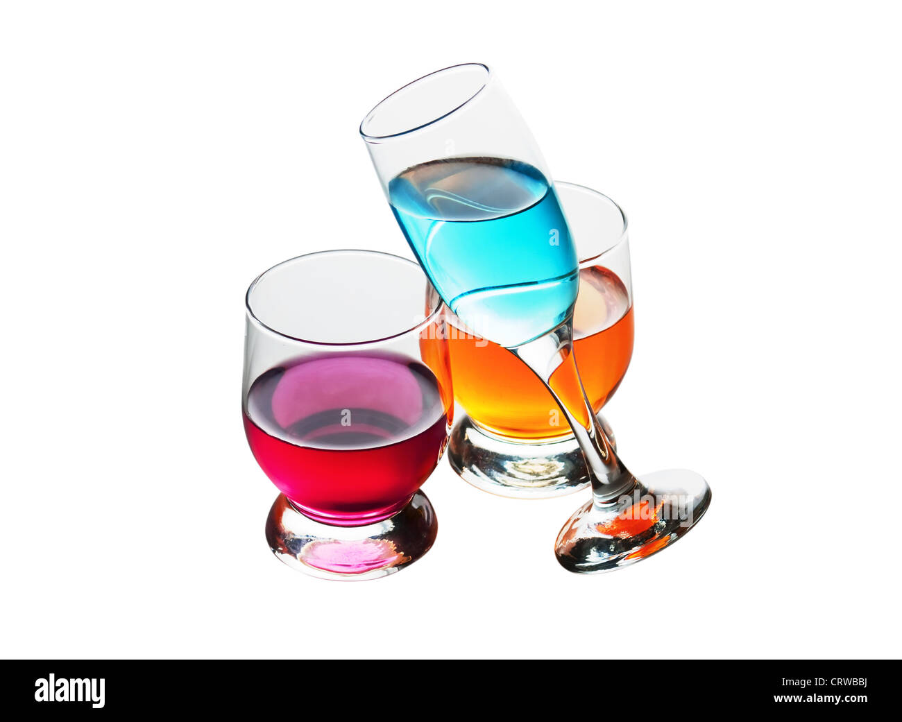 three glasses with drinks Stock Photo - Alamy