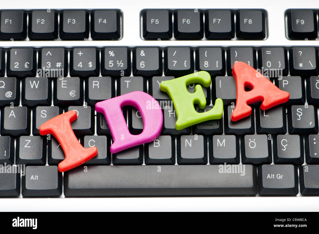 Ideas concept with letters on the keyboard Stock Photo - Alamy
