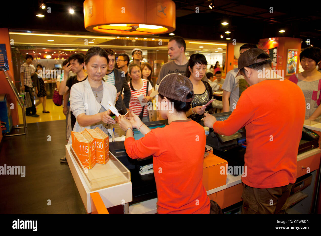 People in a western fast food restaurant inside Joy City Shopping Mall ...