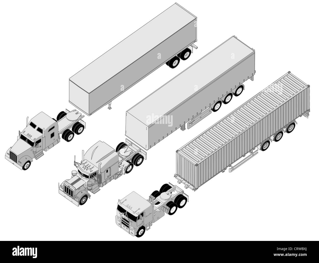 Truck and trailer on angle isolated hi-res stock photography and images ...