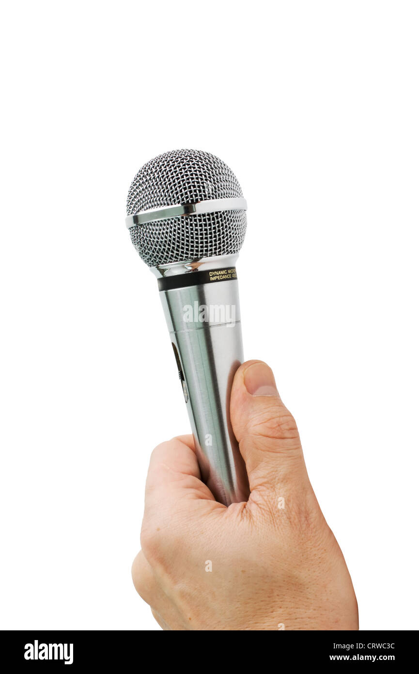 hand holds the microphone Stock Photo - Alamy