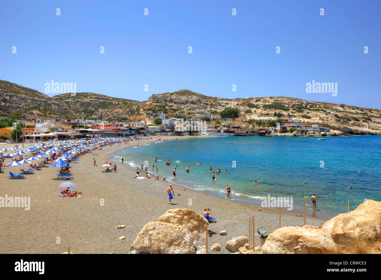 Matala, Crete, Greece Stock Photo - Alamy