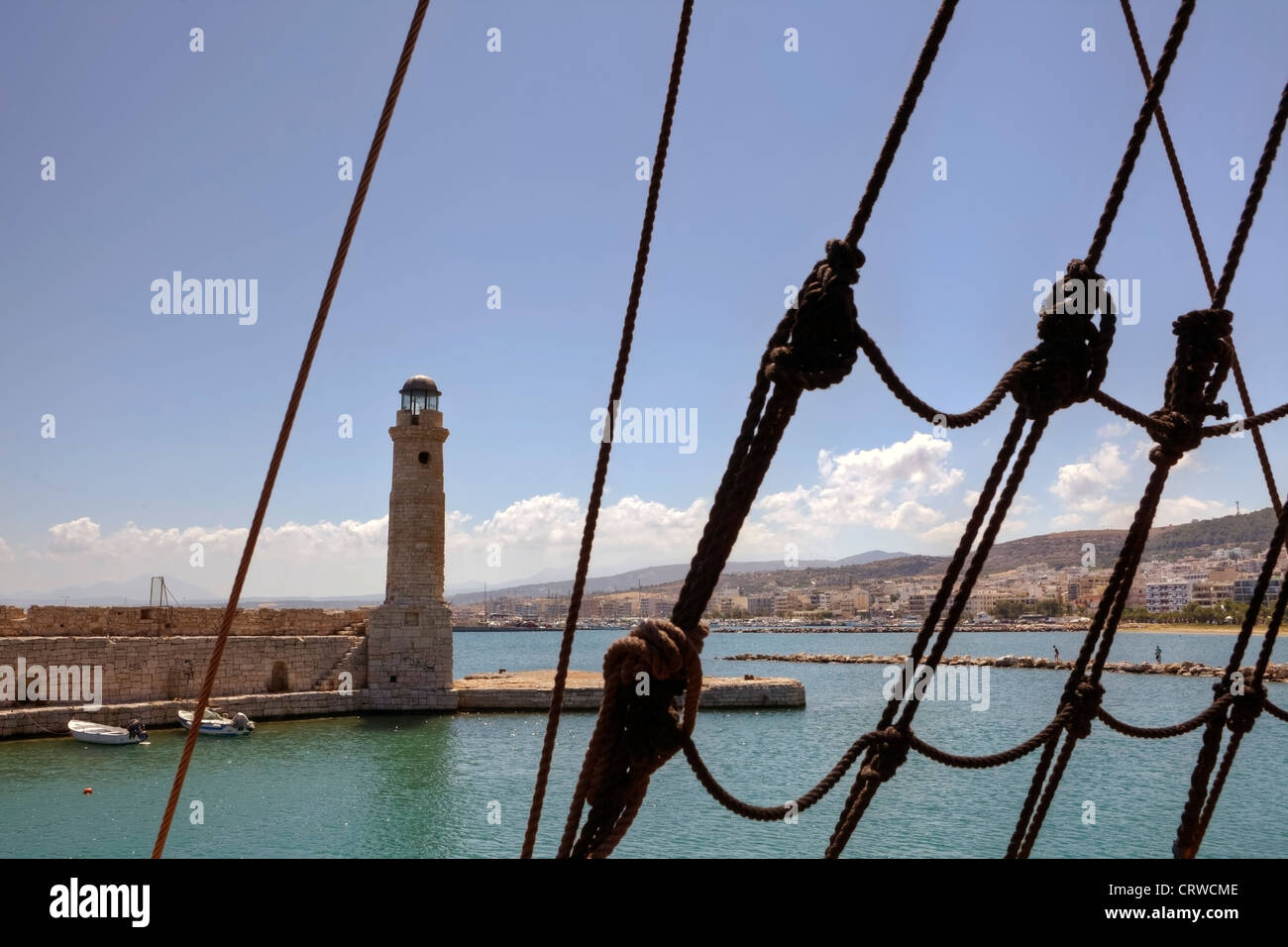 Lighthouse, Rethimno, Keta, Greece Stock Photo - Alamy