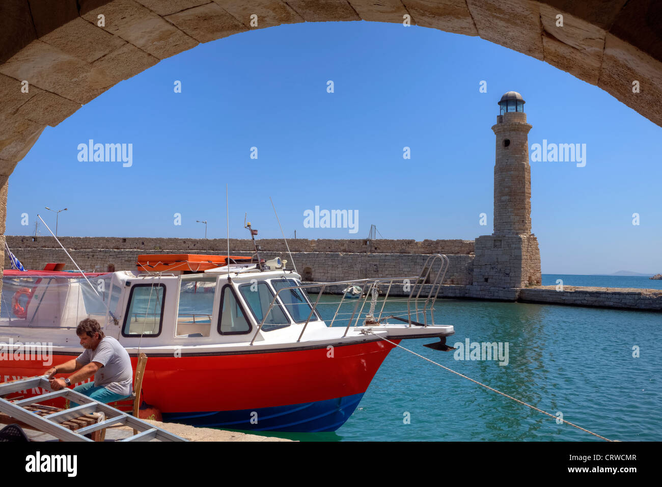 Lighthouse, Rethimno, Keta, Greece Stock Photo - Alamy