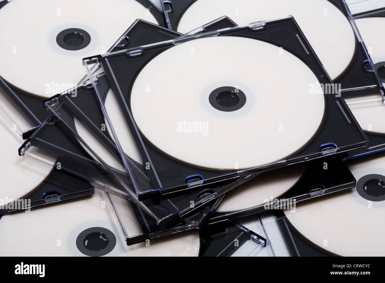 Disks cd in boxes Stock Photo - Alamy