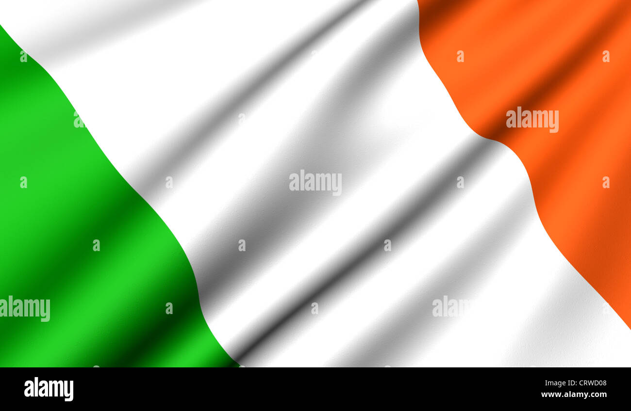 Flag of Ireland. Close up. Front view Stock Photo - Alamy