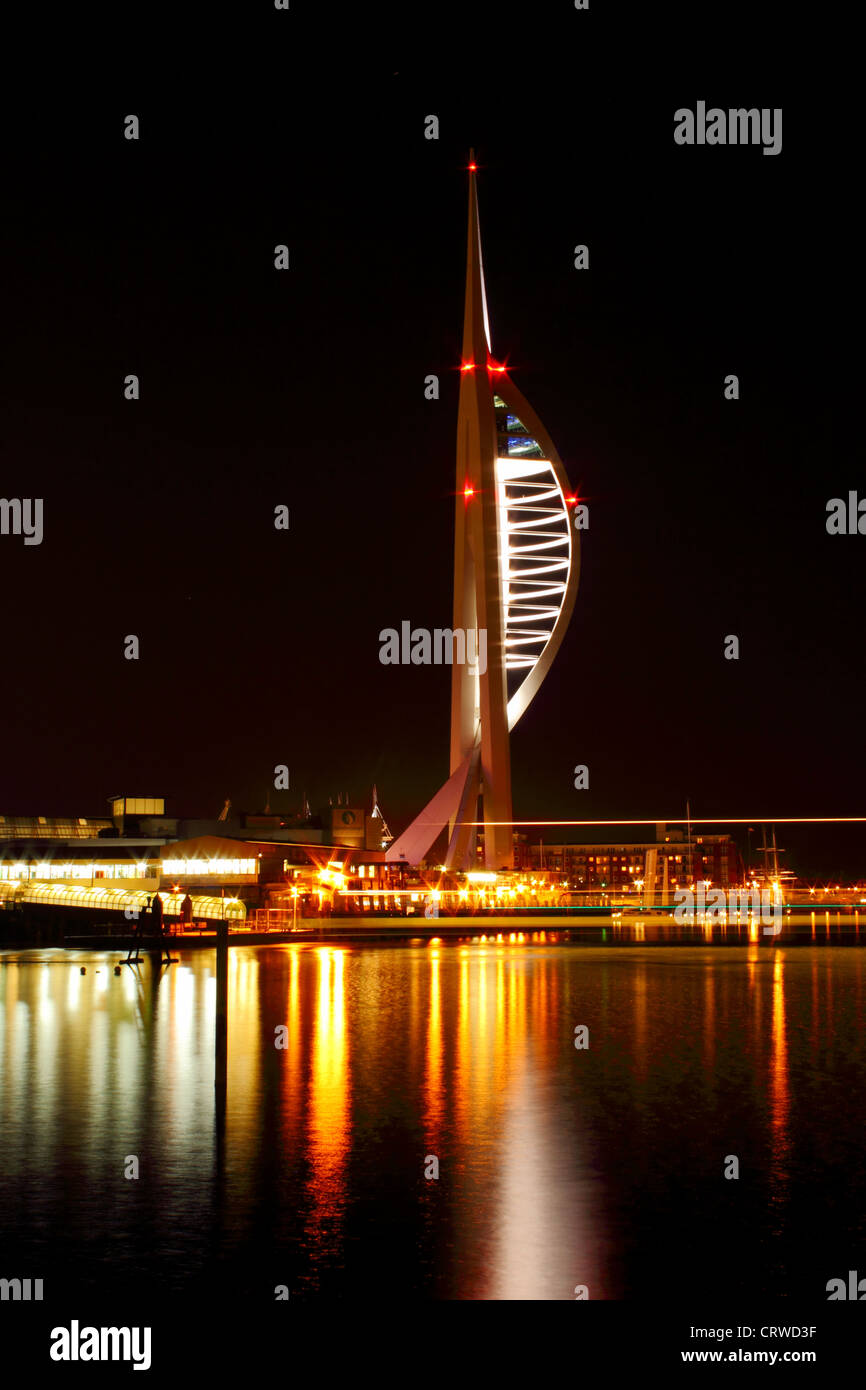 Spinnaker Tower at night Stock Photo - Alamy
