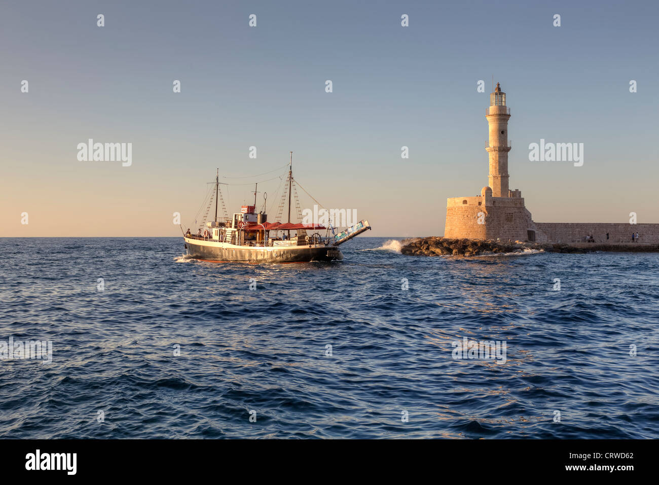 Lighthouse, Chania, Crete, Greece Stock Photo - Alamy