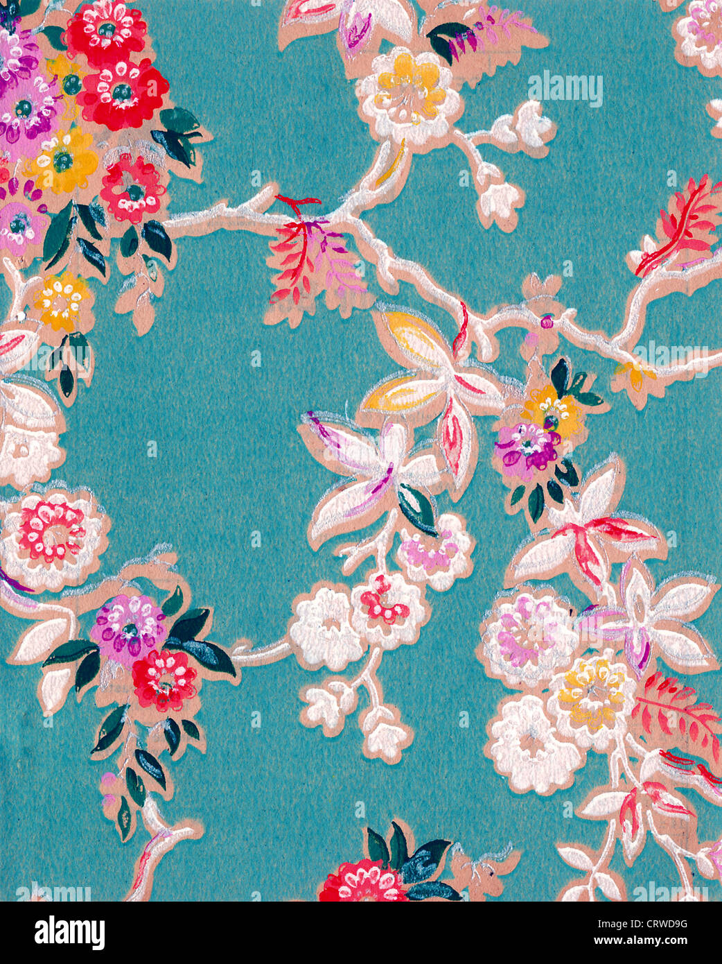 Vintage American Wallpaper Pattern 1930s Stock Photo - Alamy