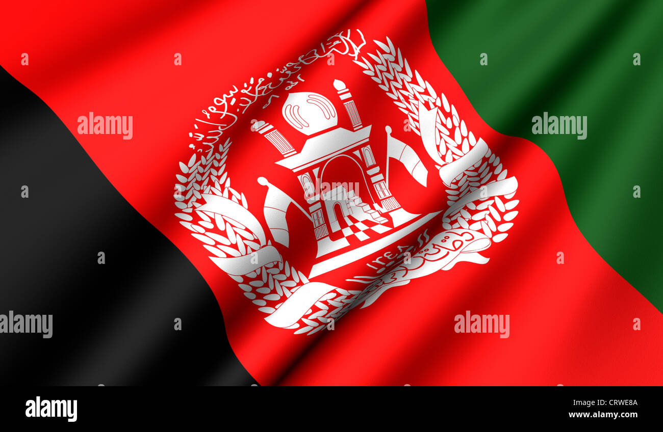 Flag of Afghanistan. Close up. Front view Stock Photo - Alamy