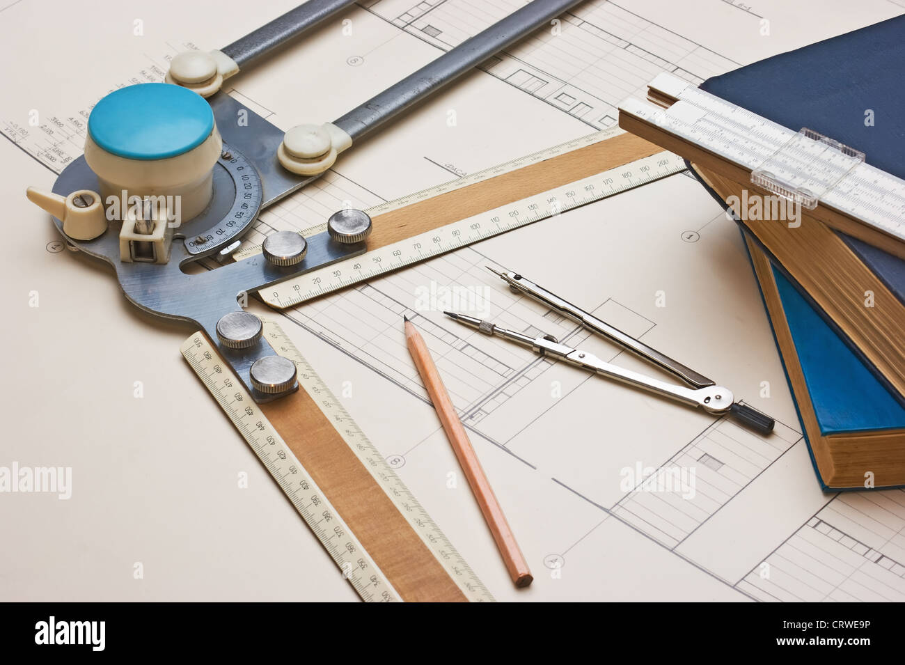 old technical drawings Stock Photo - Alamy