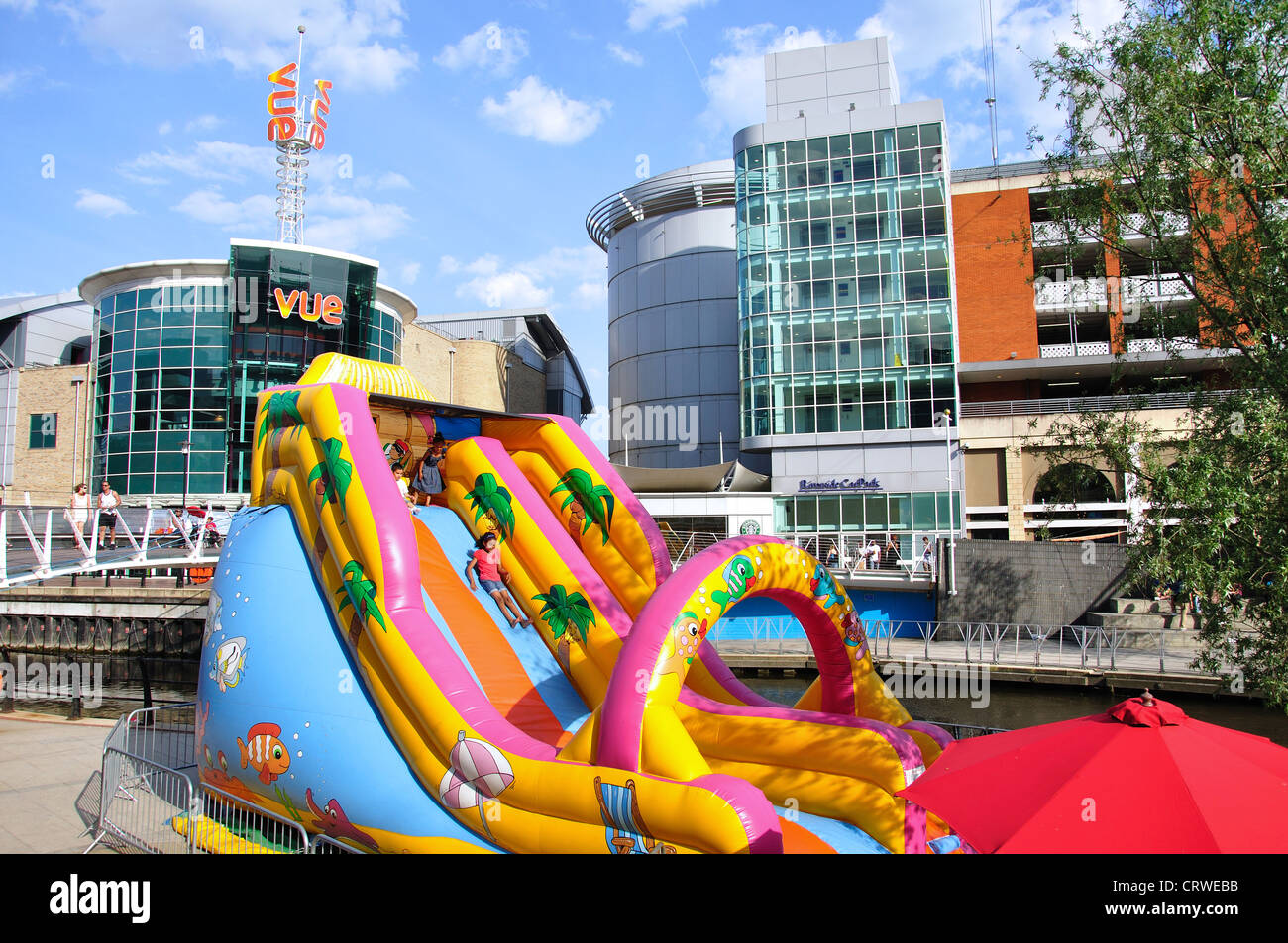 Childrens inflatable slide at The Oracle Shopping Centre, Reading ...