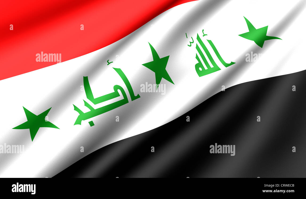 Flag of Iraq. Close up. Front view Stock Photo - Alamy