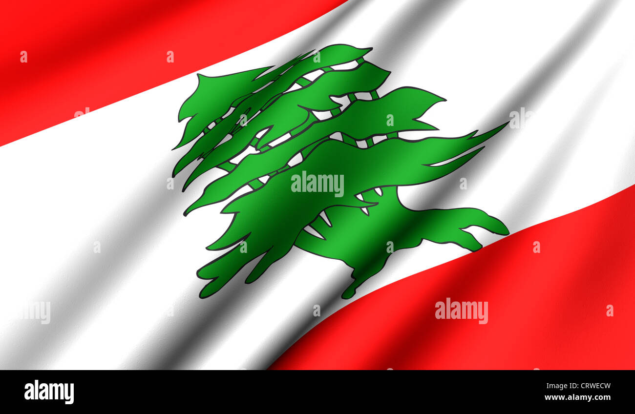 Flag of Lebanon. Close up. Front view Stock Photo - Alamy