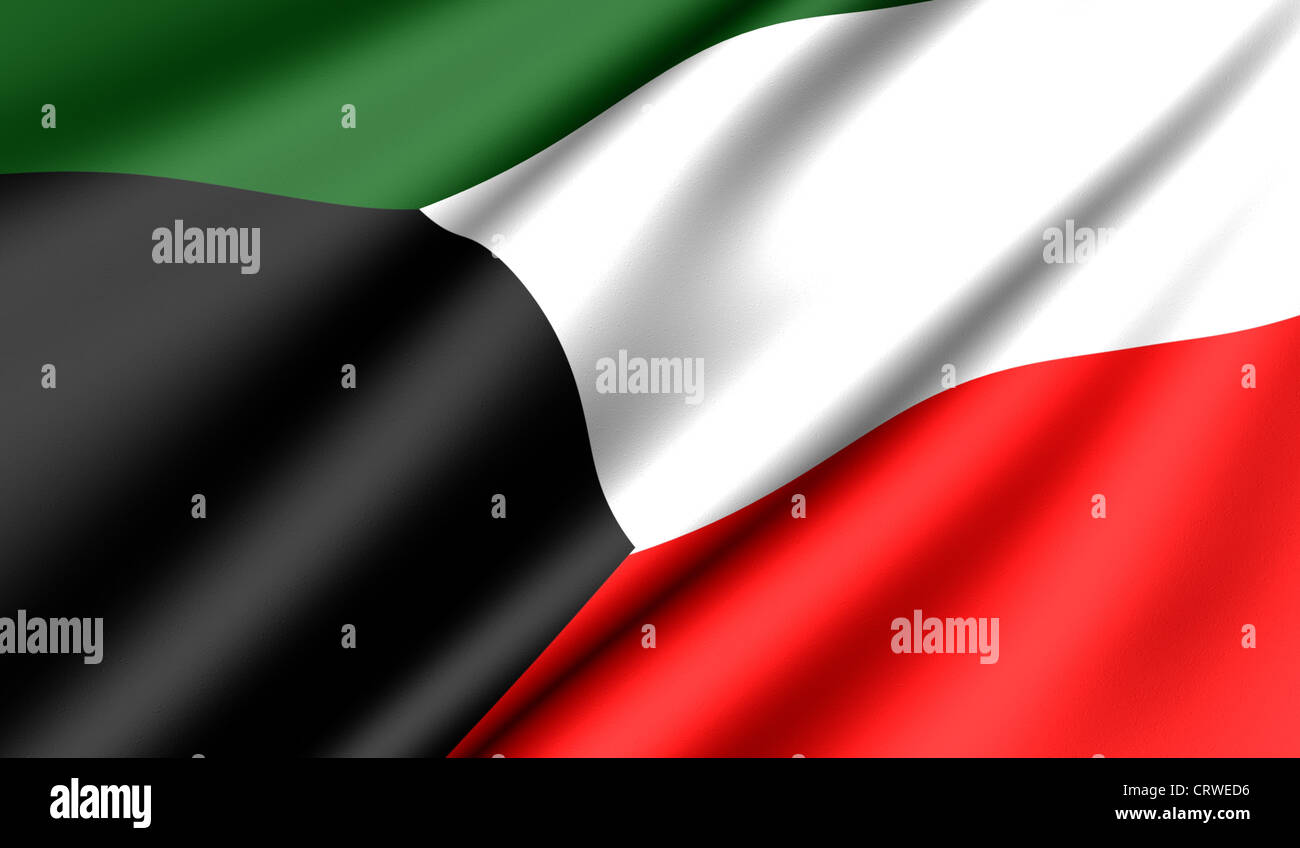 Flag of Kuwait. Close up. Front view Stock Photo - Alamy