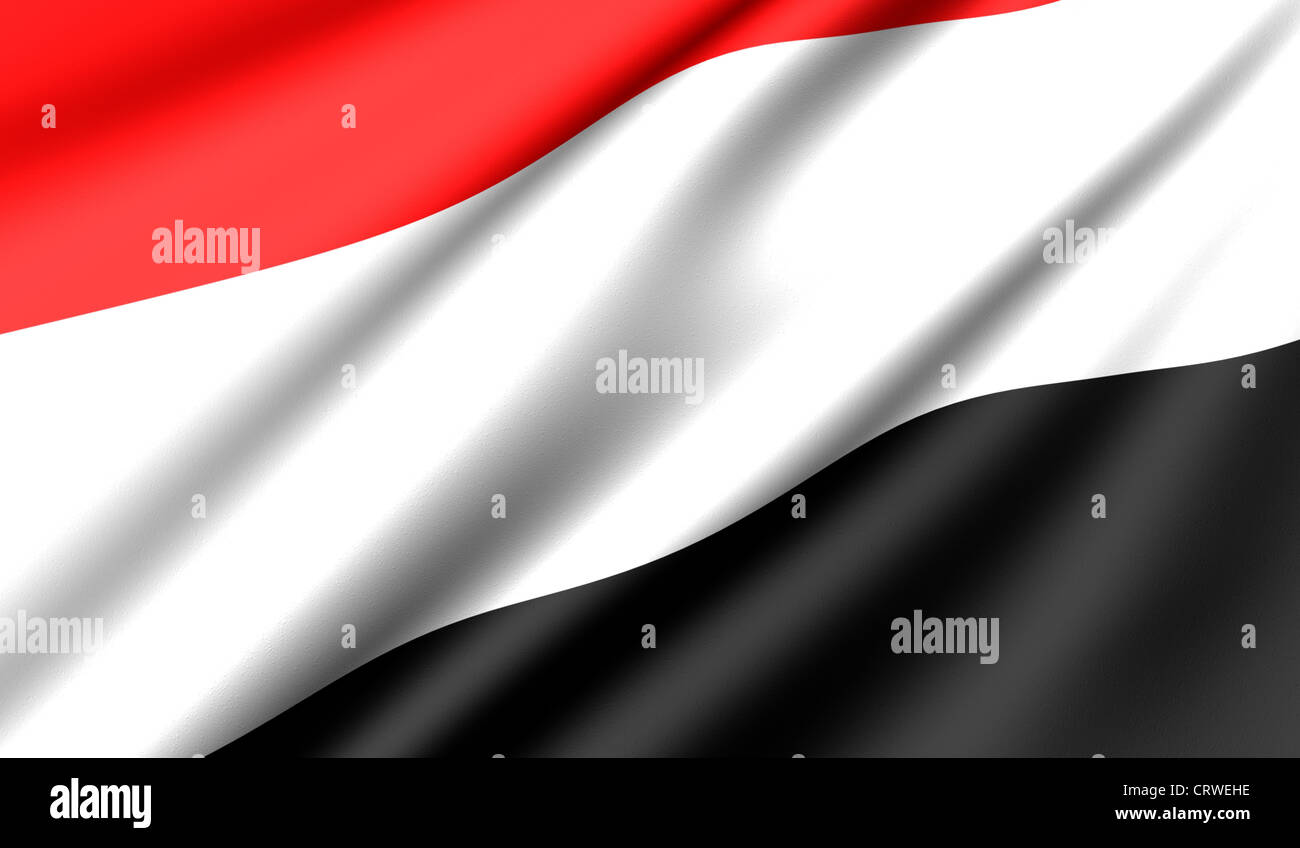 Flag of Yemen. Close up. Front view Stock Photo - Alamy