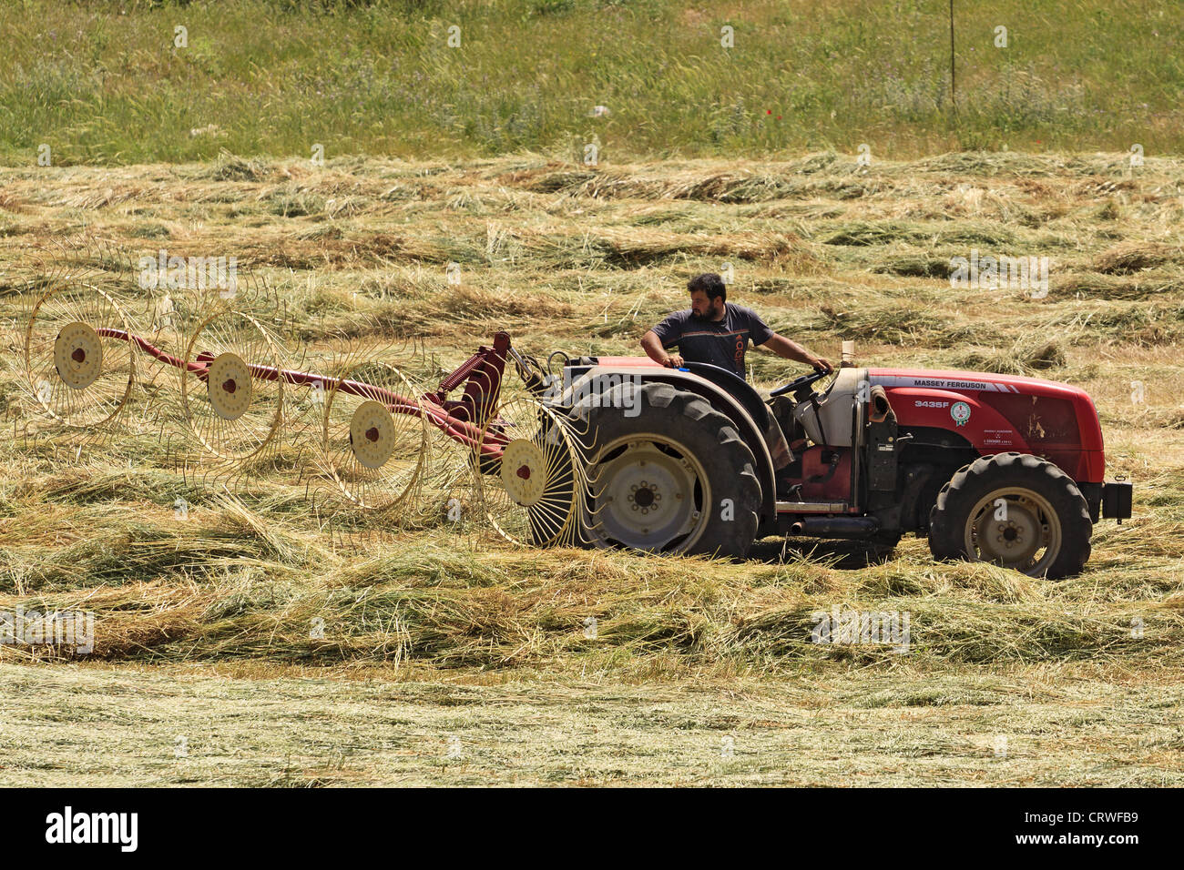 Farmer turning hay tractor hay hi-res stock photography and images - Alamy