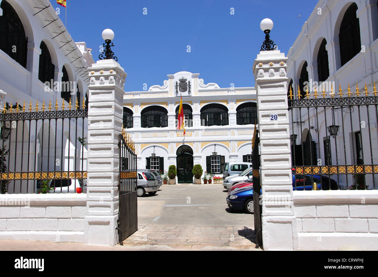 Entrance gate to Casa del Gobierno Británico, Carrer d'Isabel II, Mahón ...