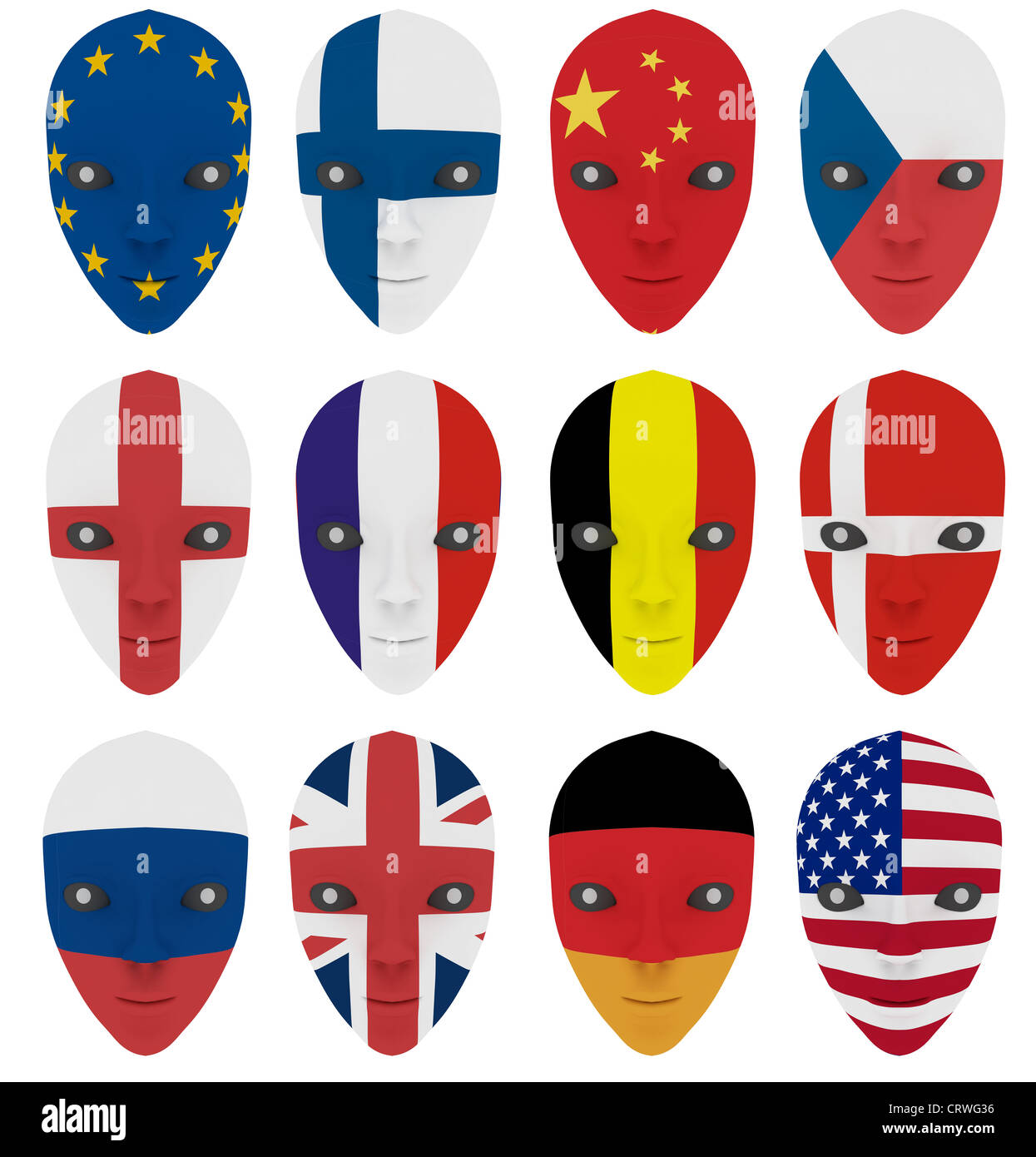 Mask painted with a flag Stock Photo - Alamy