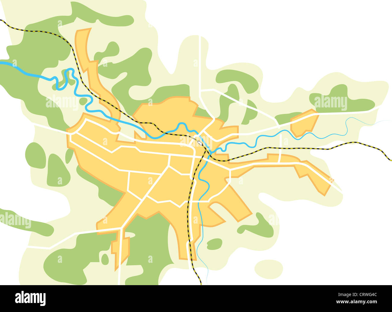 Simplified Map of The City II Stock Photo - Alamy