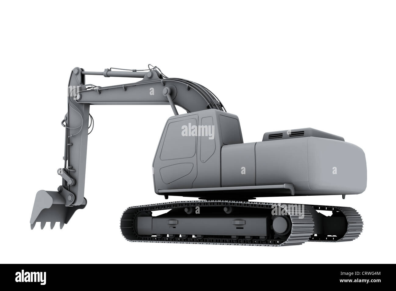 White model of the digger Stock Photo - Alamy