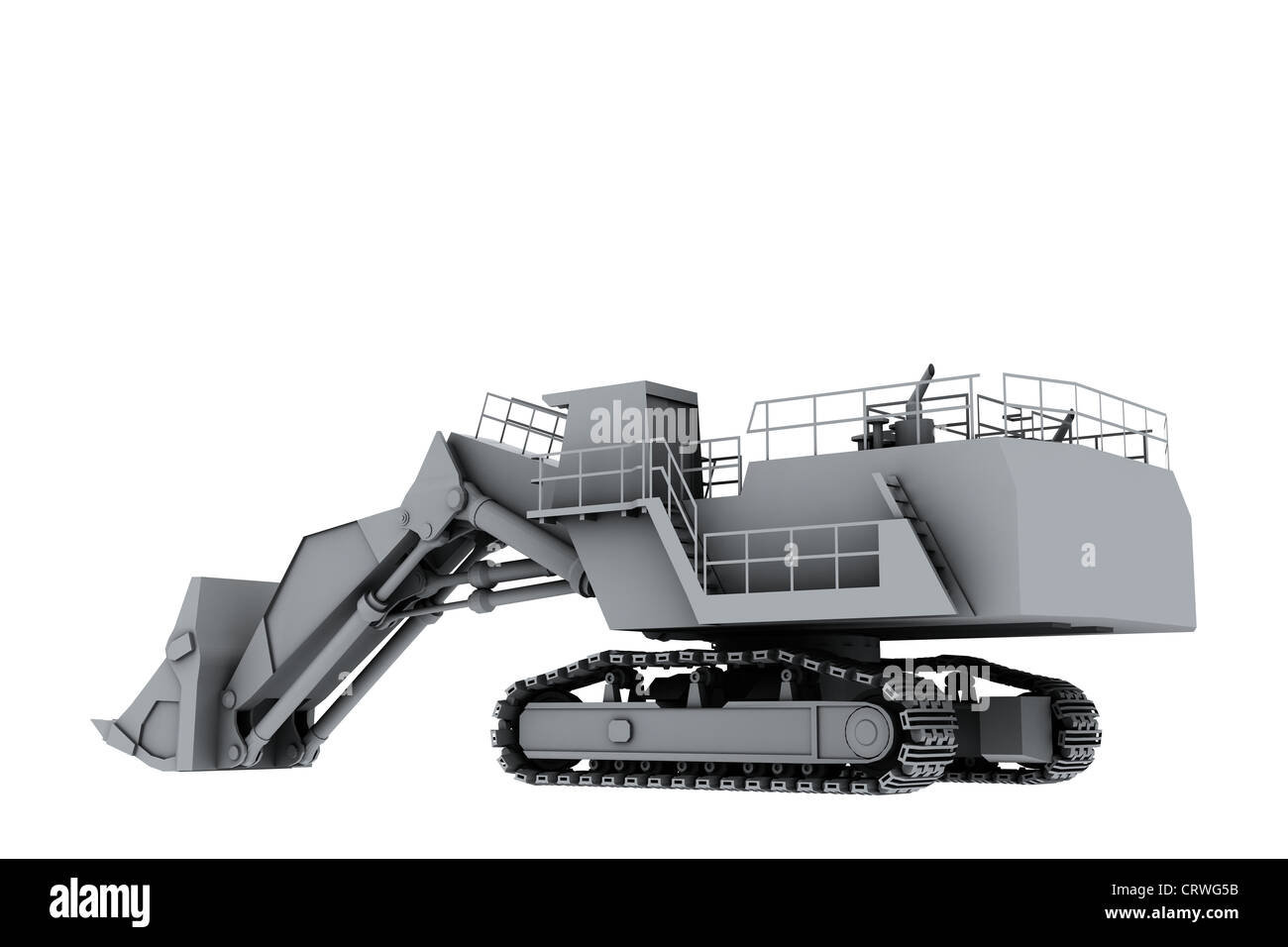 White model of the digger Stock Photo - Alamy